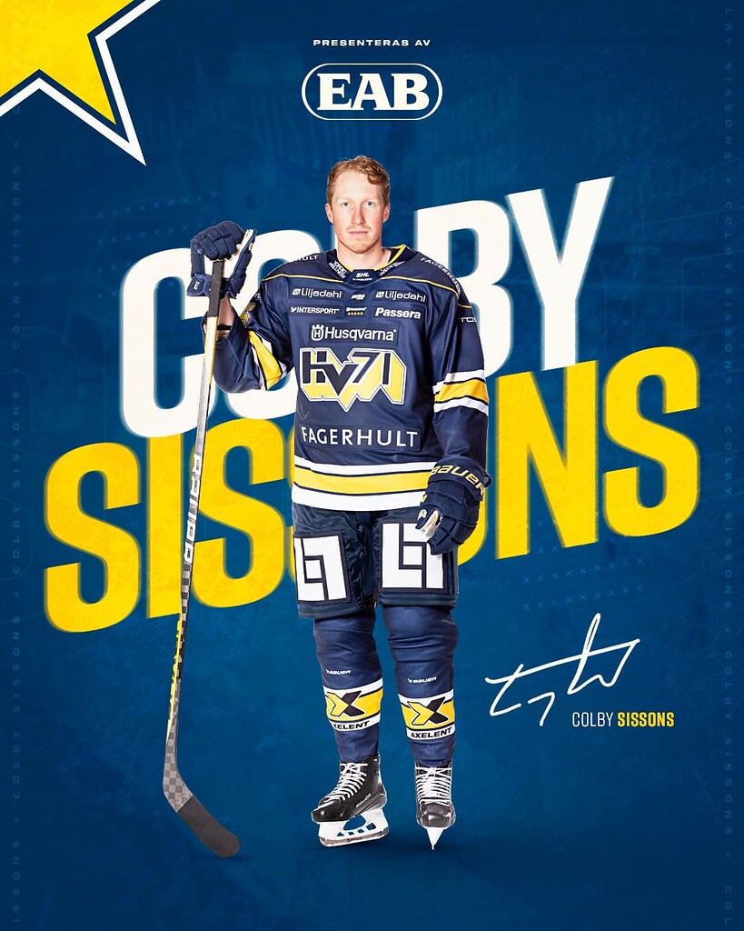 Tråden om #8 Colby Sissons - HV71 - Spelare och ledare - HV71fans.se