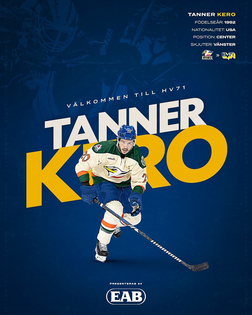 Tråden om #16 Tanner Kero - HV71 - Spelare och ledare - HV71fans.se